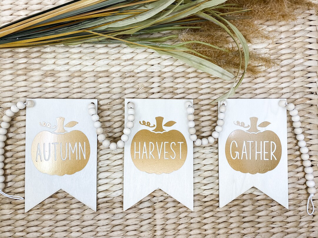 Fall Beaded Banner Thankful Blessed Grateful Fall Decor - Etsy