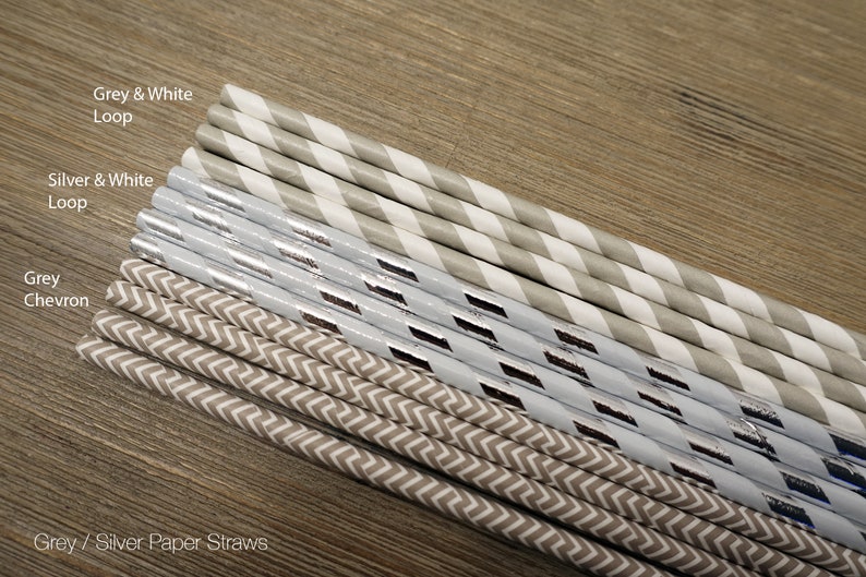 Blue or Grey Paper Straws - Etsy
