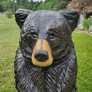 Chainsaw Carved Bear. Brown Bear Bust. Chainsaw Carving. Bear Head ...