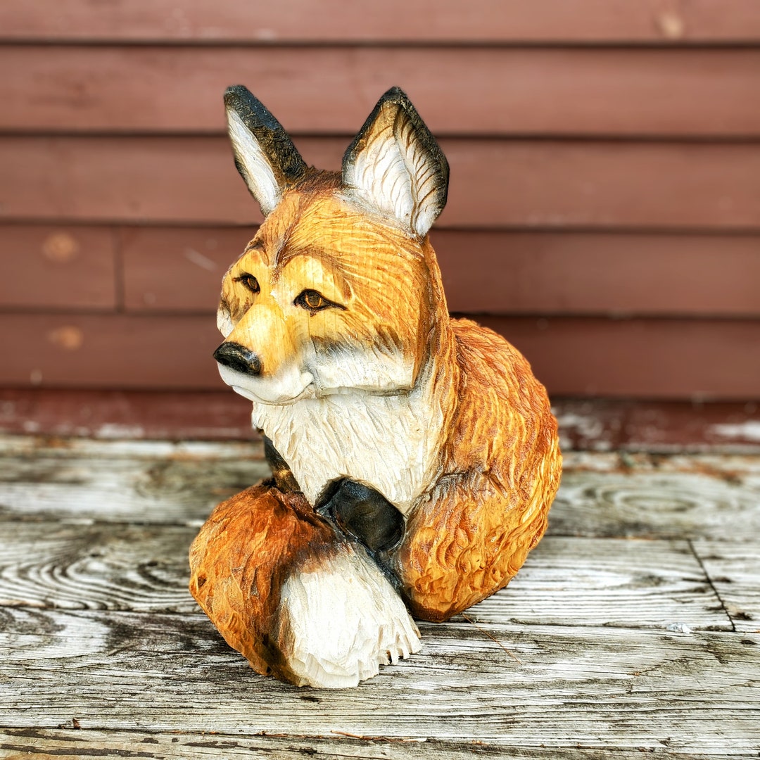 20 Fox Carving. Fox Sculpture. Fox Art. Fox Wood - Etsy