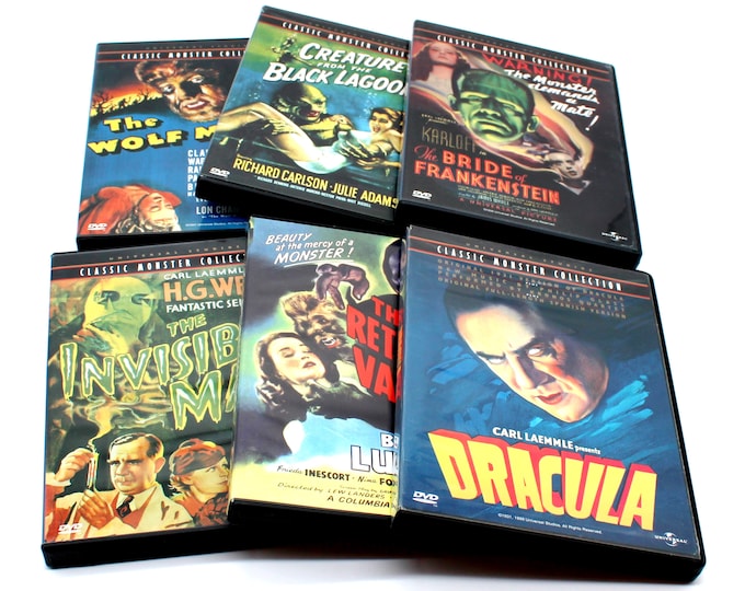 Classic Monster Movies, Set of 6 Vintage Hollywood Horror Dvds, 1930's ...
