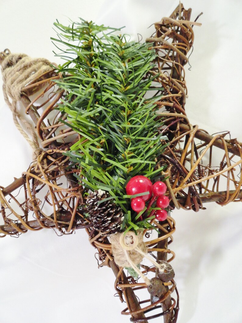 Large Rustic Christmas Grapevine Star Ornament Accent - Etsy Ireland