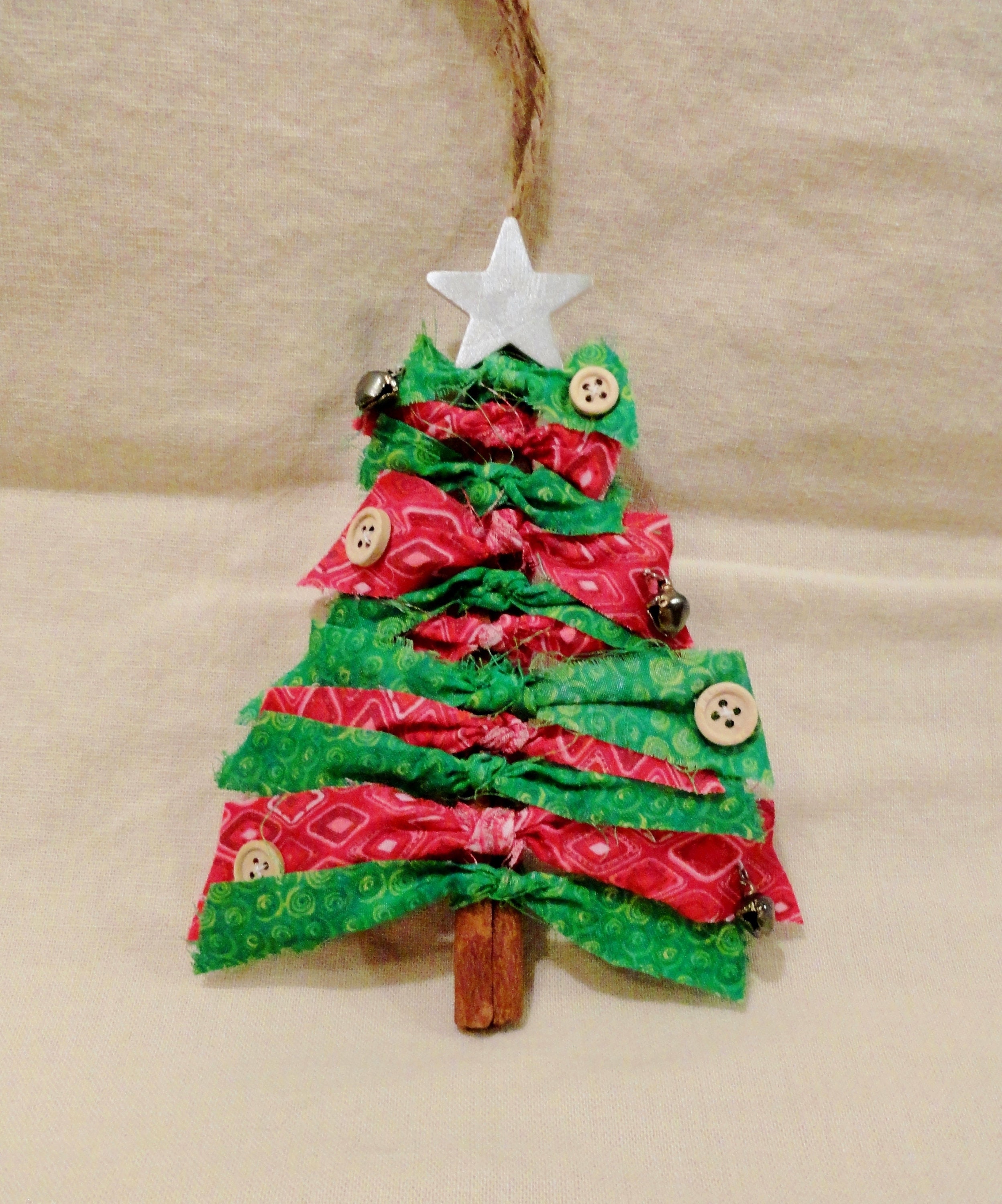 Handmade Rustic Cinnamon Stick and Fabric Christmas Tree - Etsy