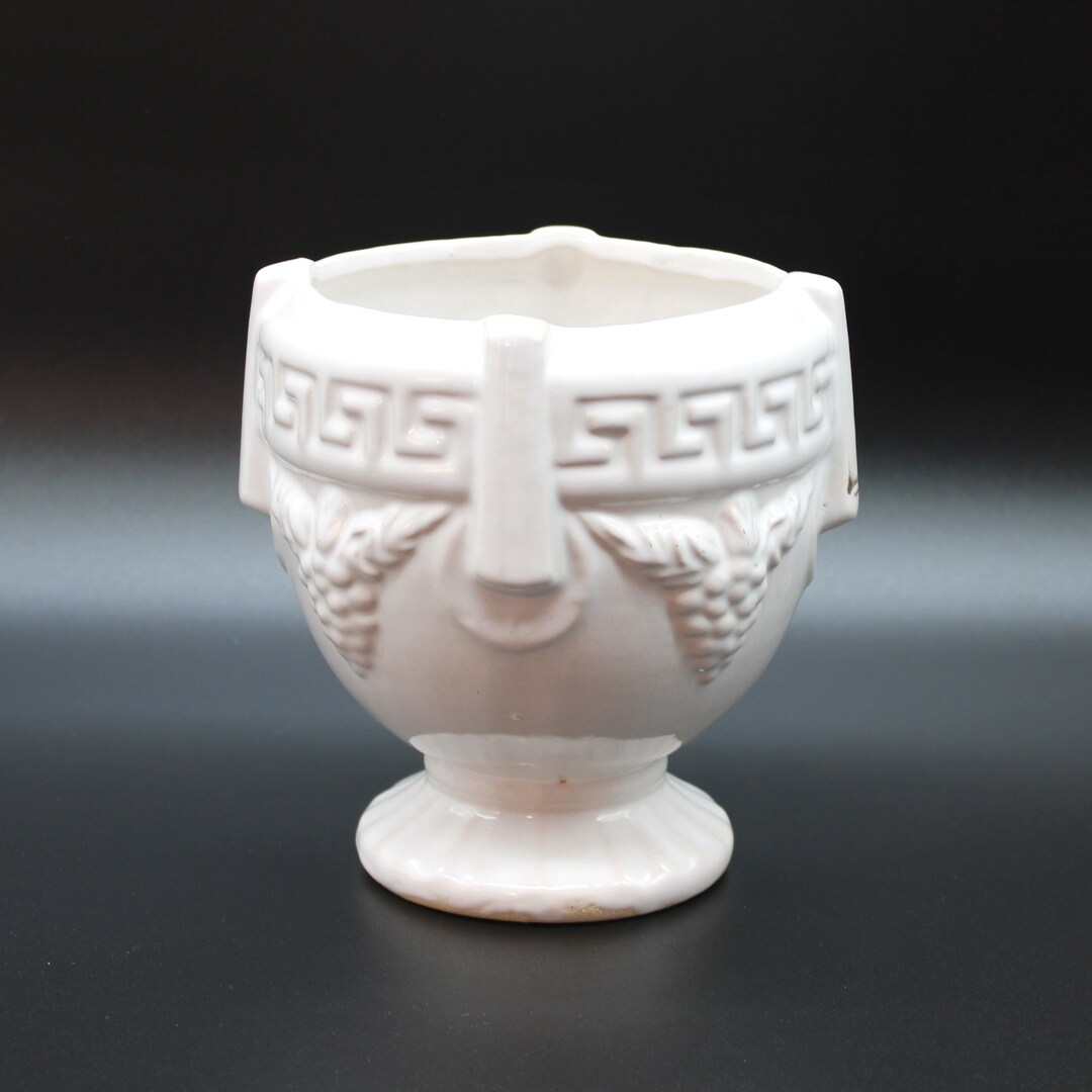 Vintage Grecian Urn Flower Pot, Small House Plant Decor, Jardiniere ...