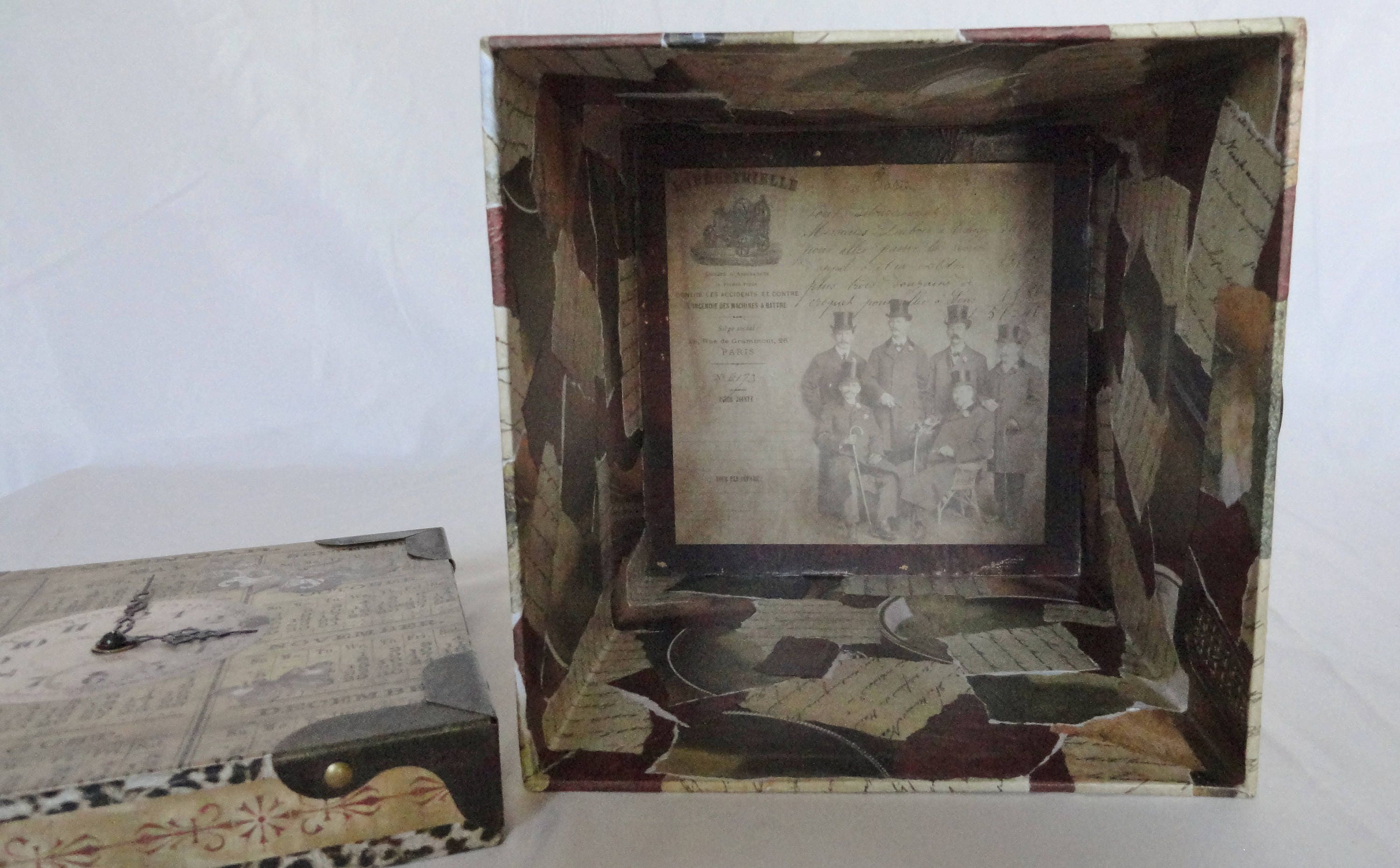 Mixed Media Vintage Time Capsule Themed Decoupaged Box - Etsy