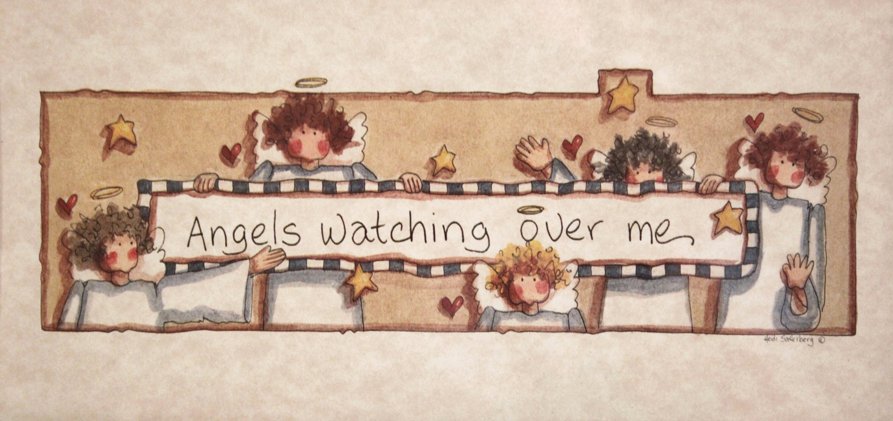 Vintage angels Watching Over Me Framed Wall Print - Etsy
