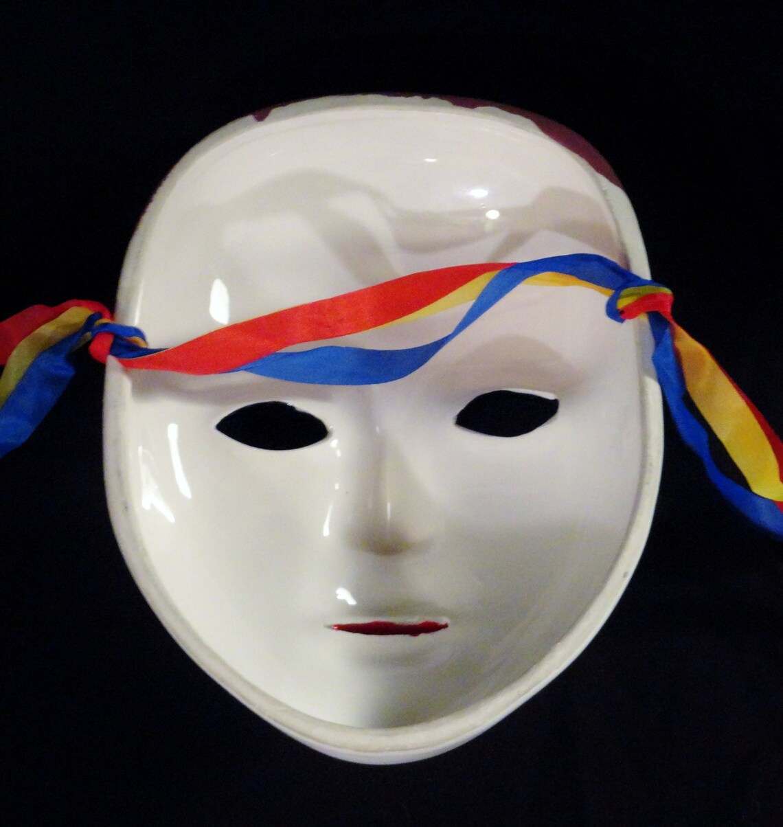 Vintage Porcelain Face Mask With Flower Design 1990's Collectible Wall ...