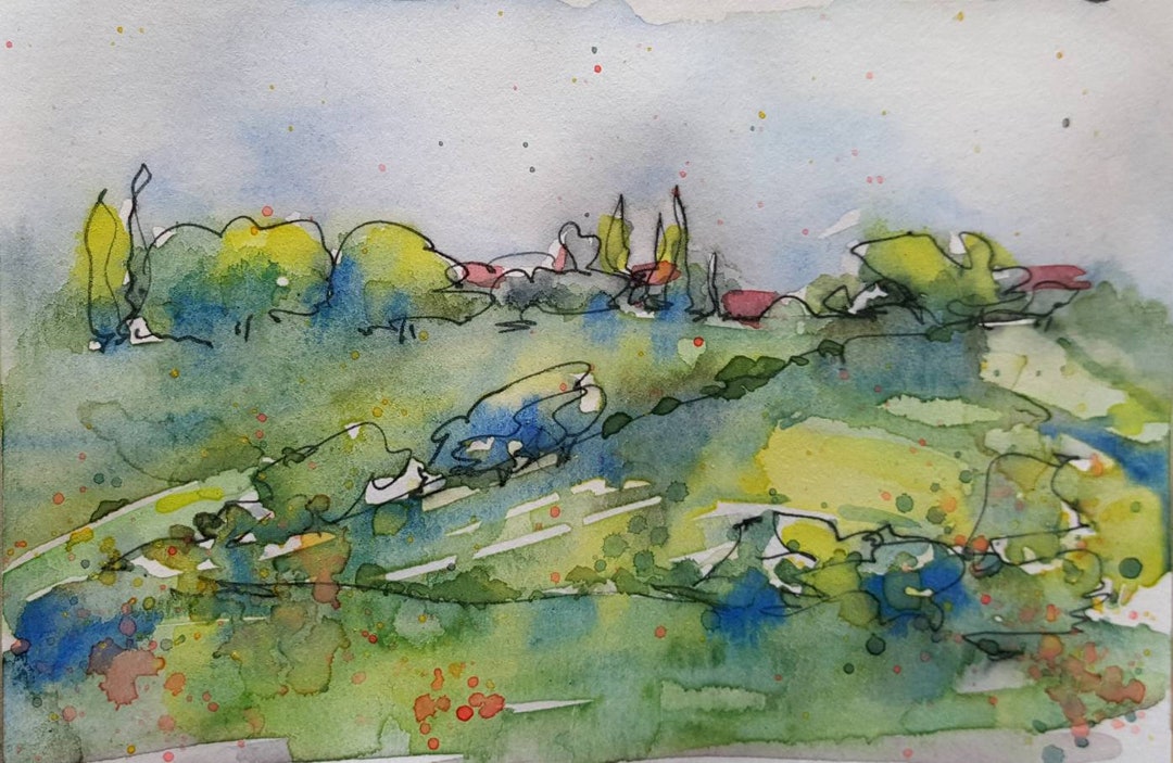 Original Watercolour Landscape By Artist Lynn Ede Mini - Etsy