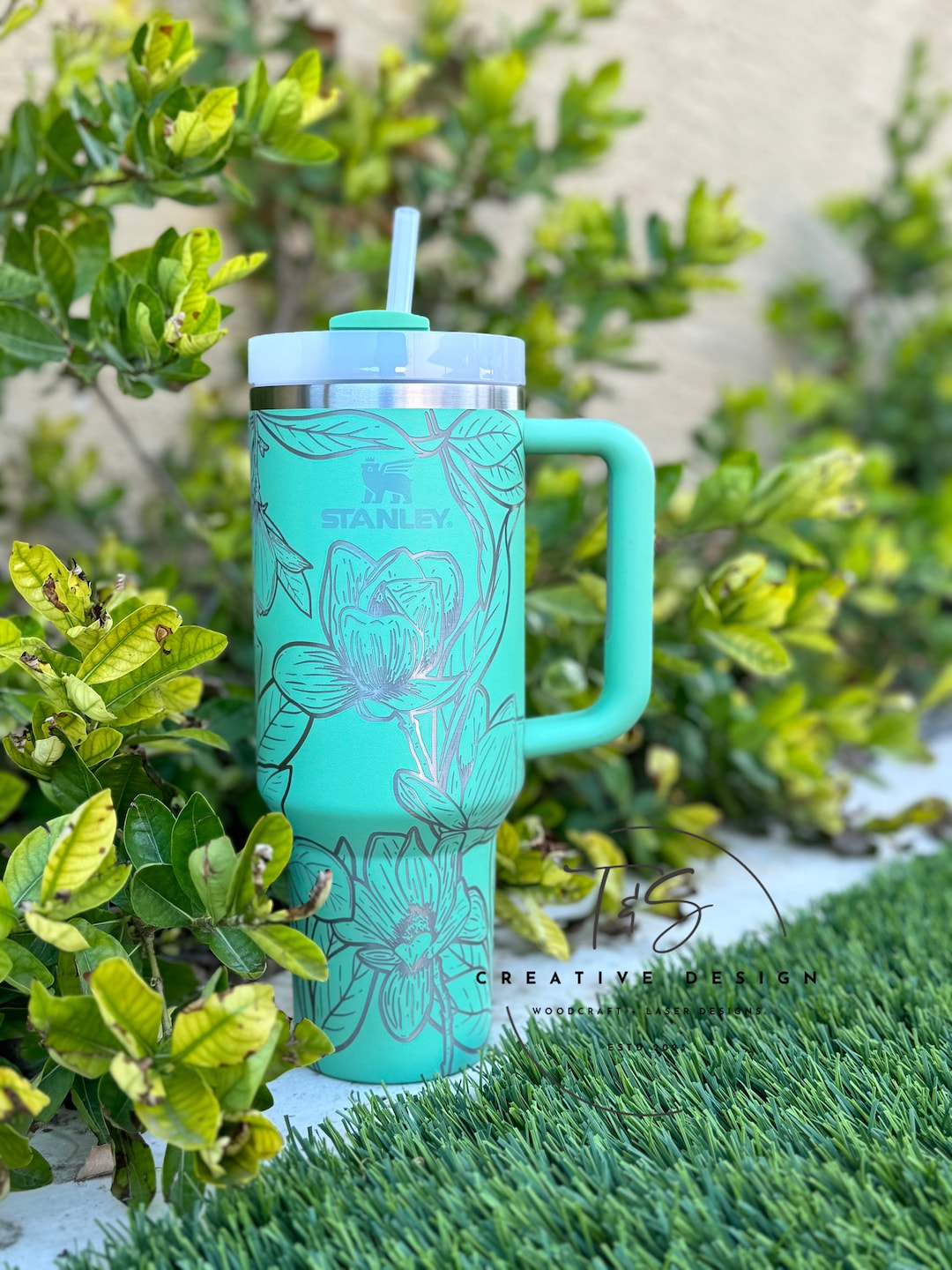 Magnolia Stanley Custom Wrap Engraved Stanley Laser Engraved Cup ...