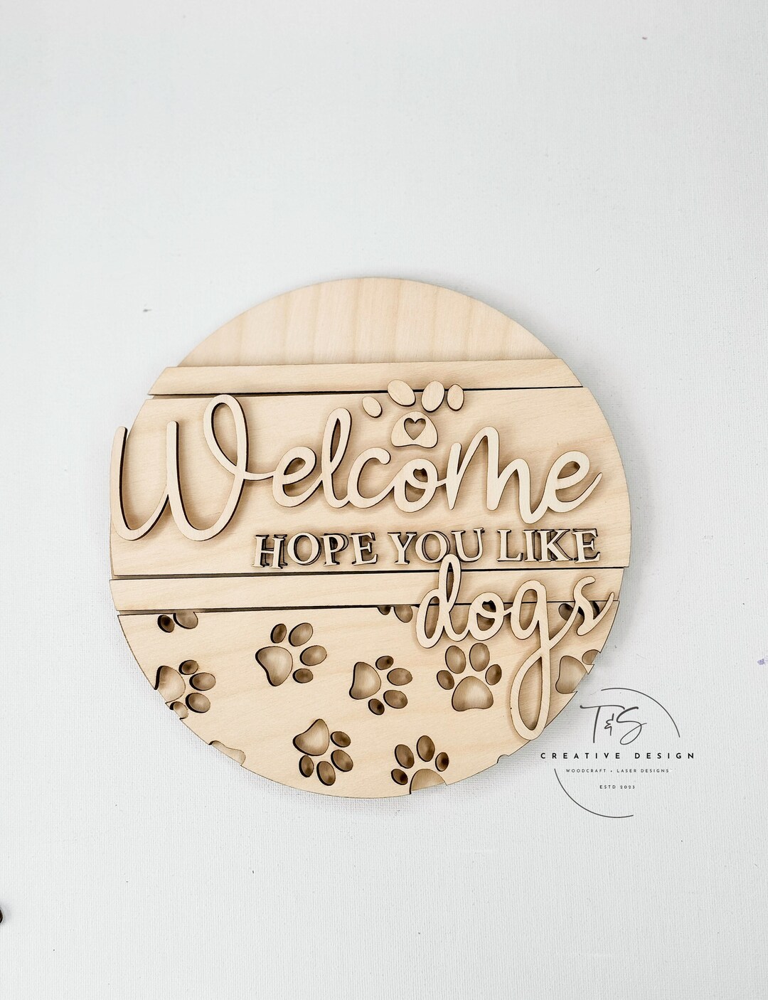Dogs Welcome DIY Door Hanger, Unfinished Door Sign, DIY Wood Kit ...