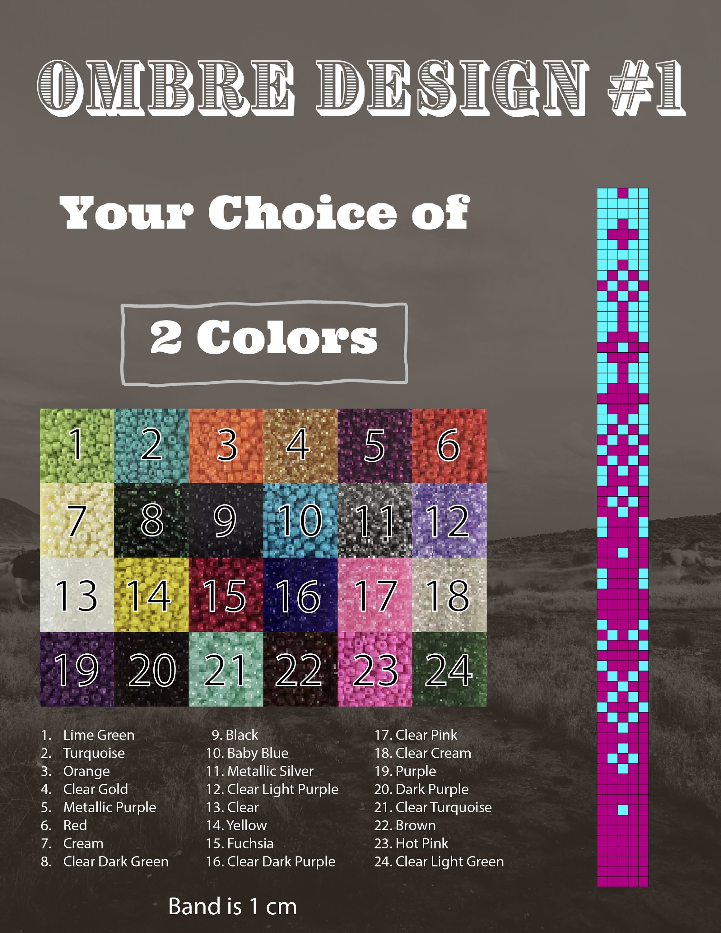 Western Beaded Hat Band: Ombre Pattern 1 - Etsy