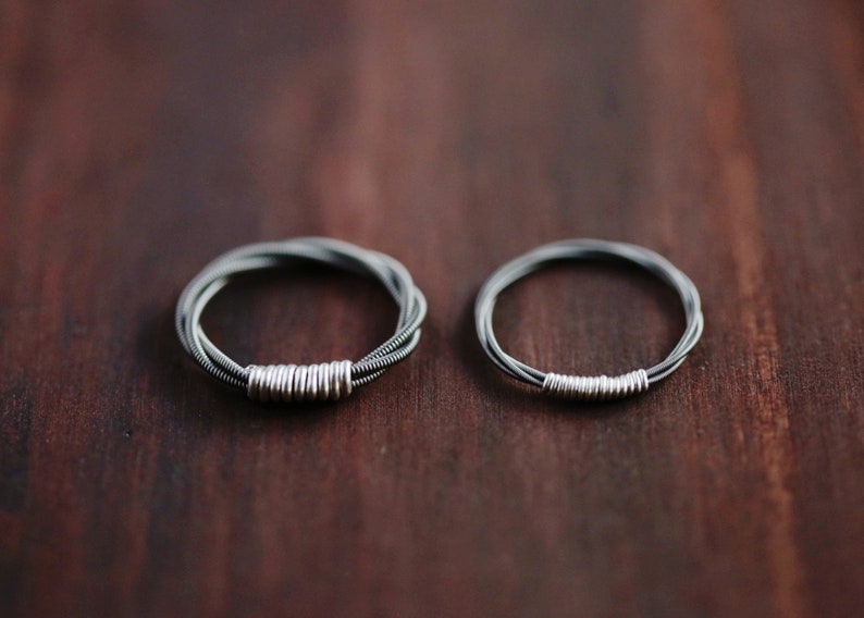 Womens Thin Guitar String Ring Made with Sterling | Etsy