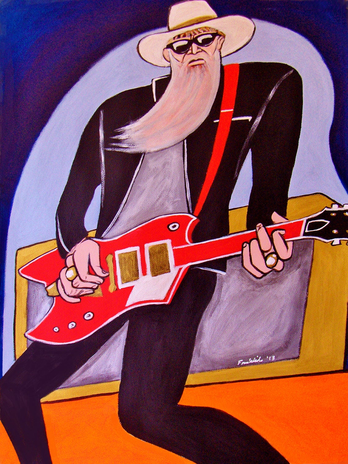 ZZ Top Billy Gibbons Blues Rock Print Poster - Etsy