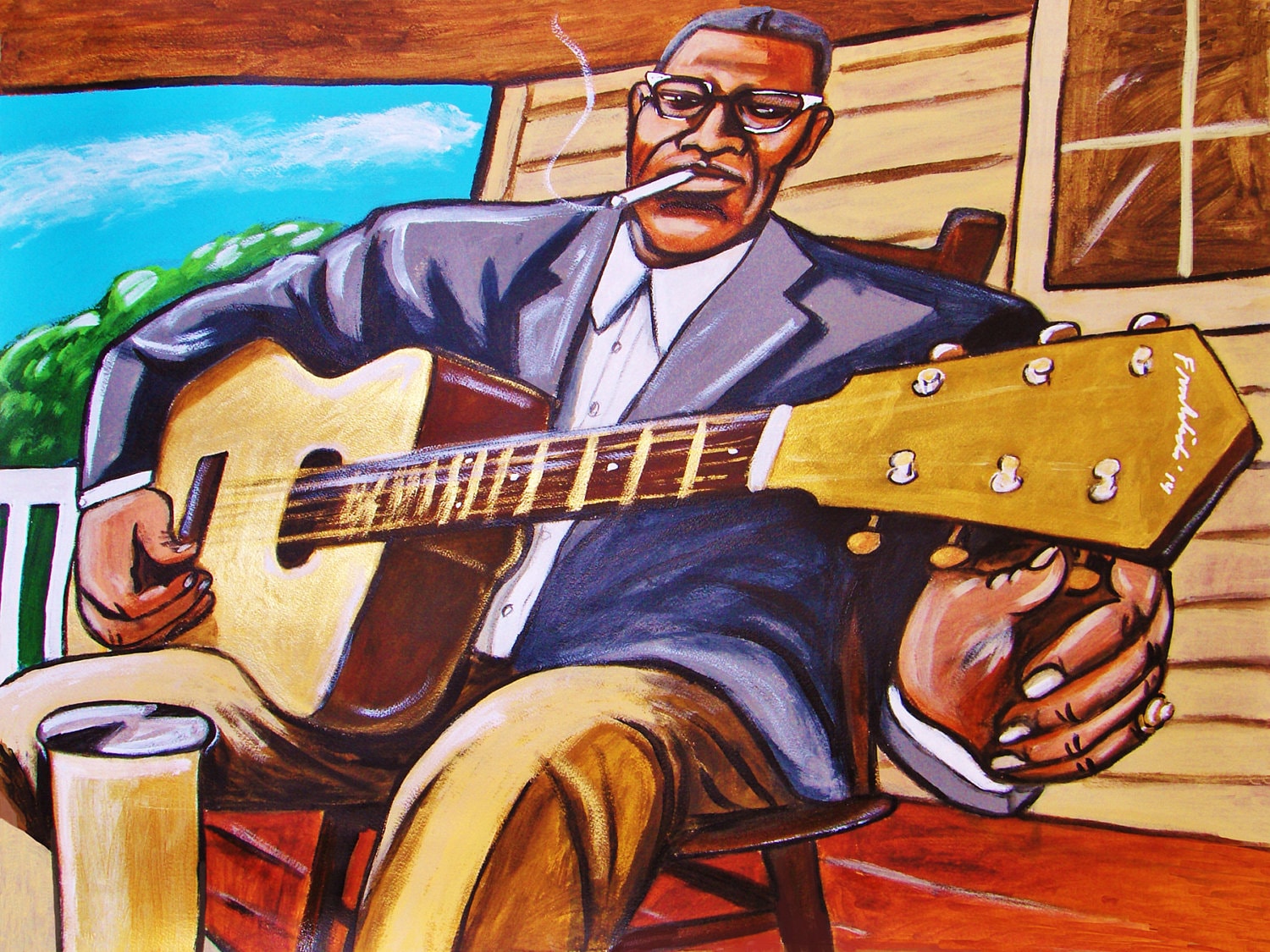 Howlin' Wolf Blues Guitar Print Poster - Etsy