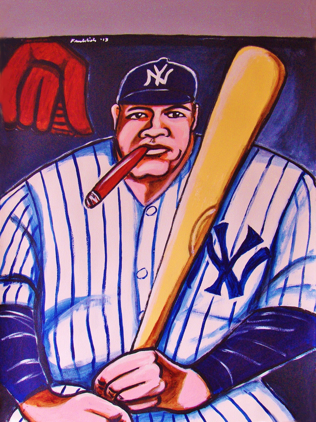 Babe Ruth New York Yankees Baseball Cigar Print Poster - Etsy
