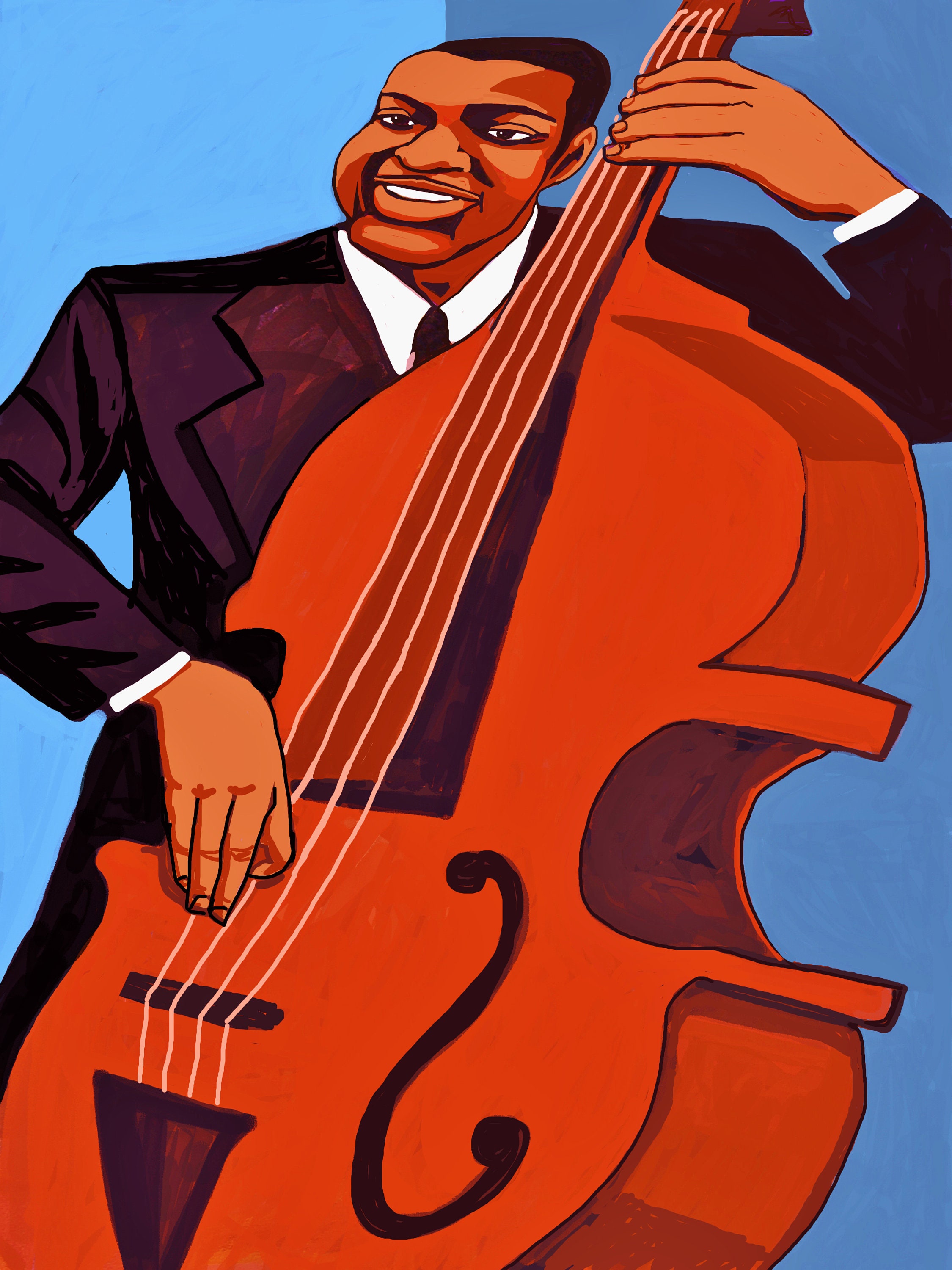 Cartoon Jazz Bass Guitar