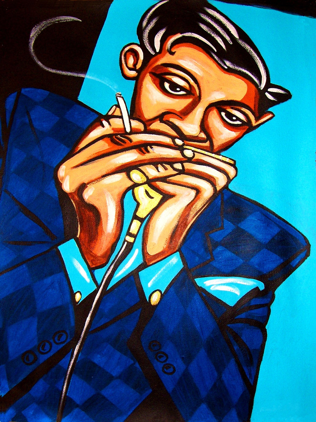 Little Walter Blues Harp Harmonica Print Poster - Etsy