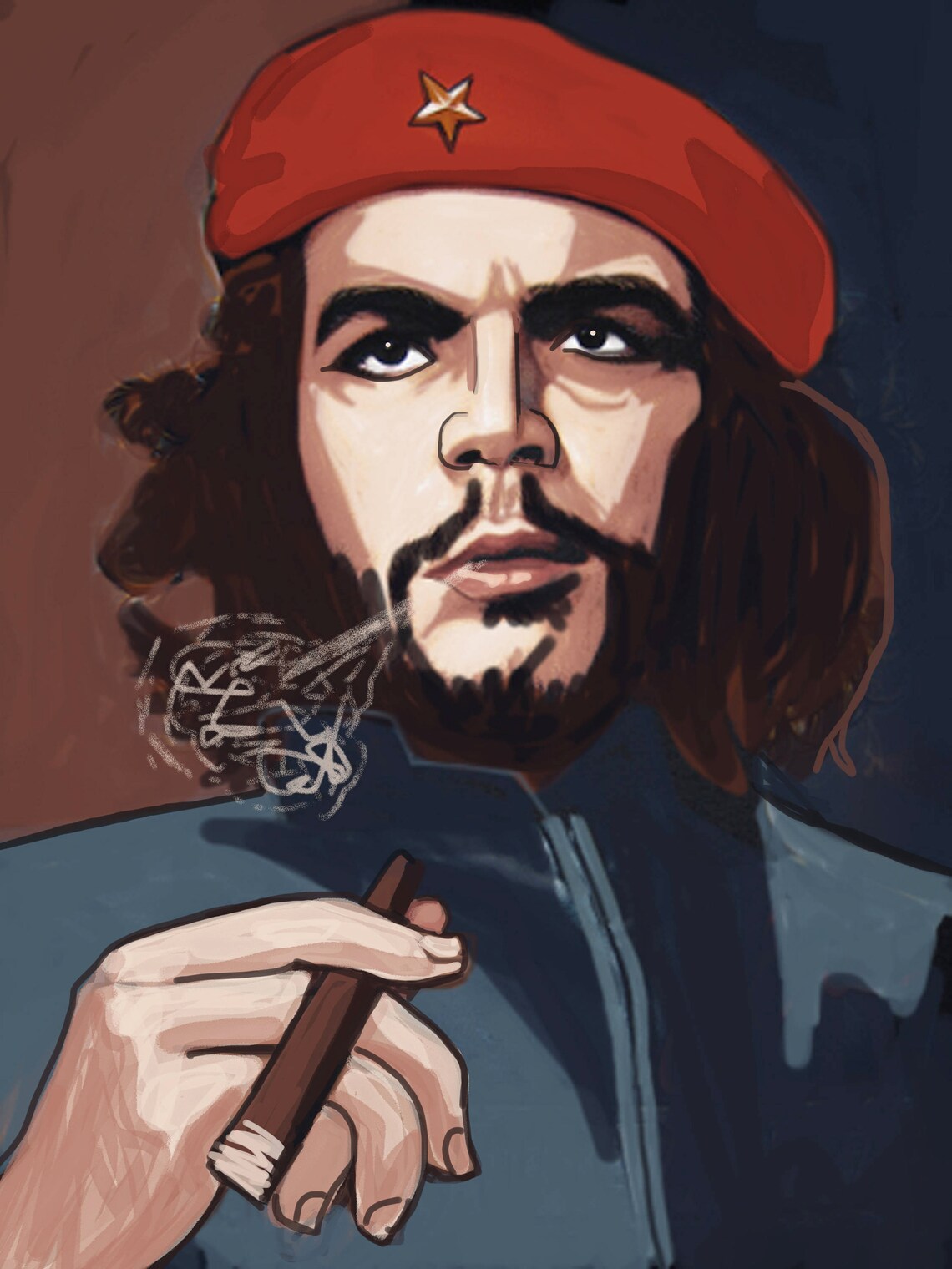Ernesto Che Guevara Cigar Print Poster - Etsy