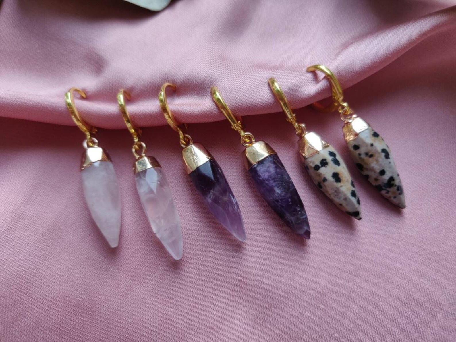 Crystal Earrings Crystal Point Earrings Crystal Points - Etsy