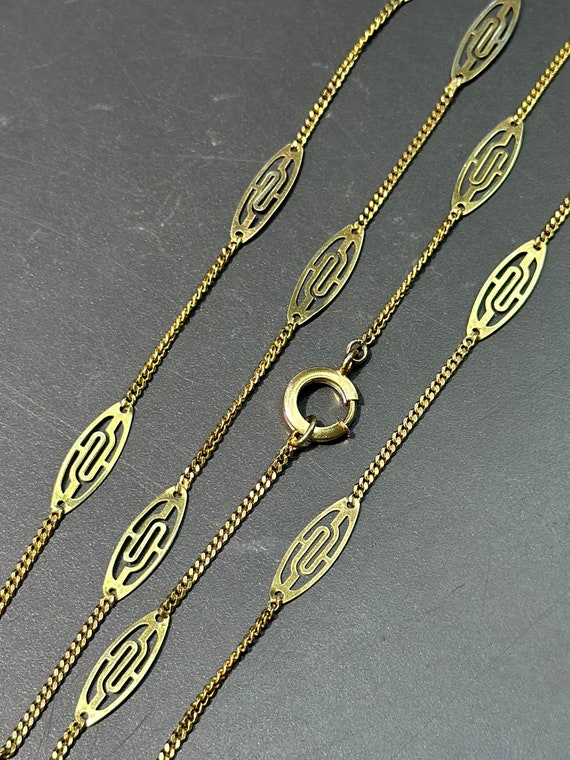 Vintage 14K Gold Filigree Chain Necklace 20.0 inch - Gem