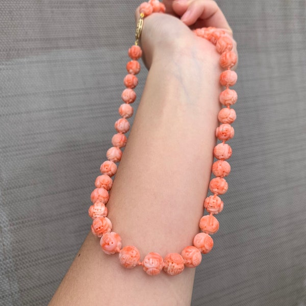 Carved Coral Beads - Etsy