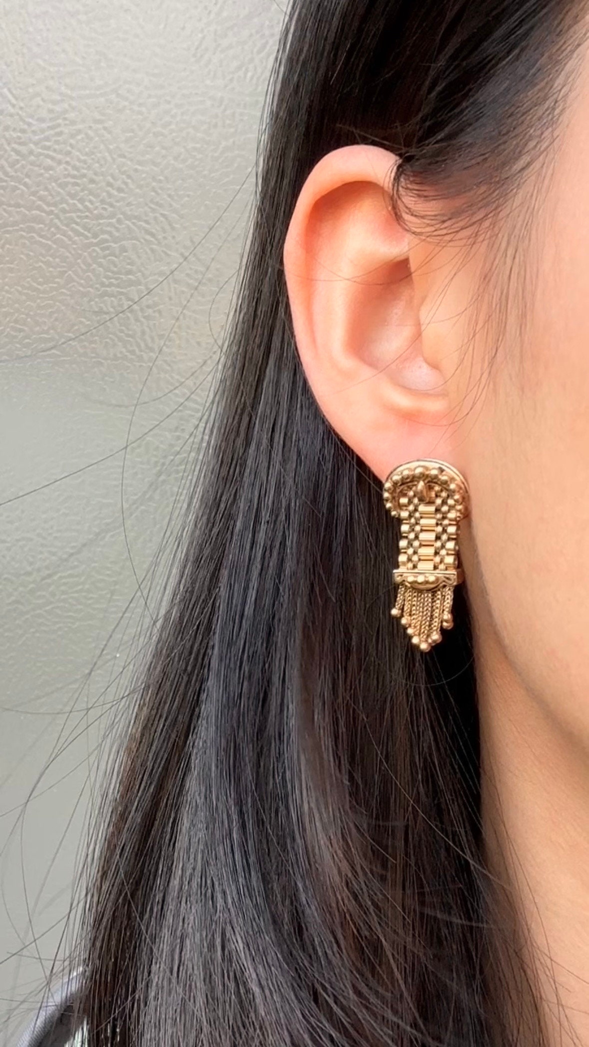 Victorian 14K Gold Belt Buckle Drop Screw Back Earring - Etsy