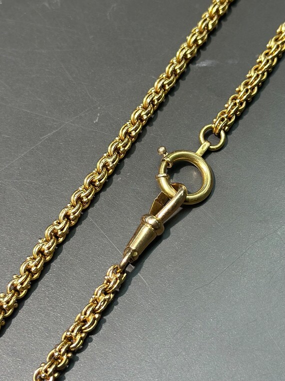 Antique 18K Gold Fancy Link Watch Chain - Gem