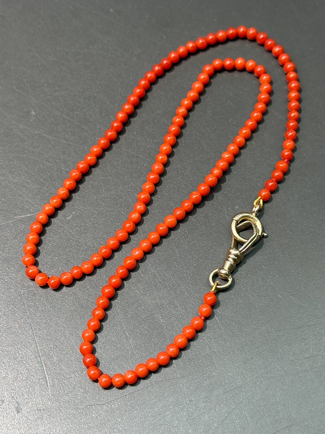 14K Gold Sardine Coral Bead Watch Chain 16.0 Inch - Etsy