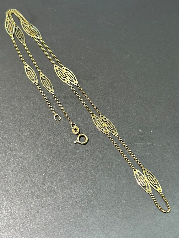 Vintage 14K Gold Filigree Chain Necklace 20.0 inch - Gem