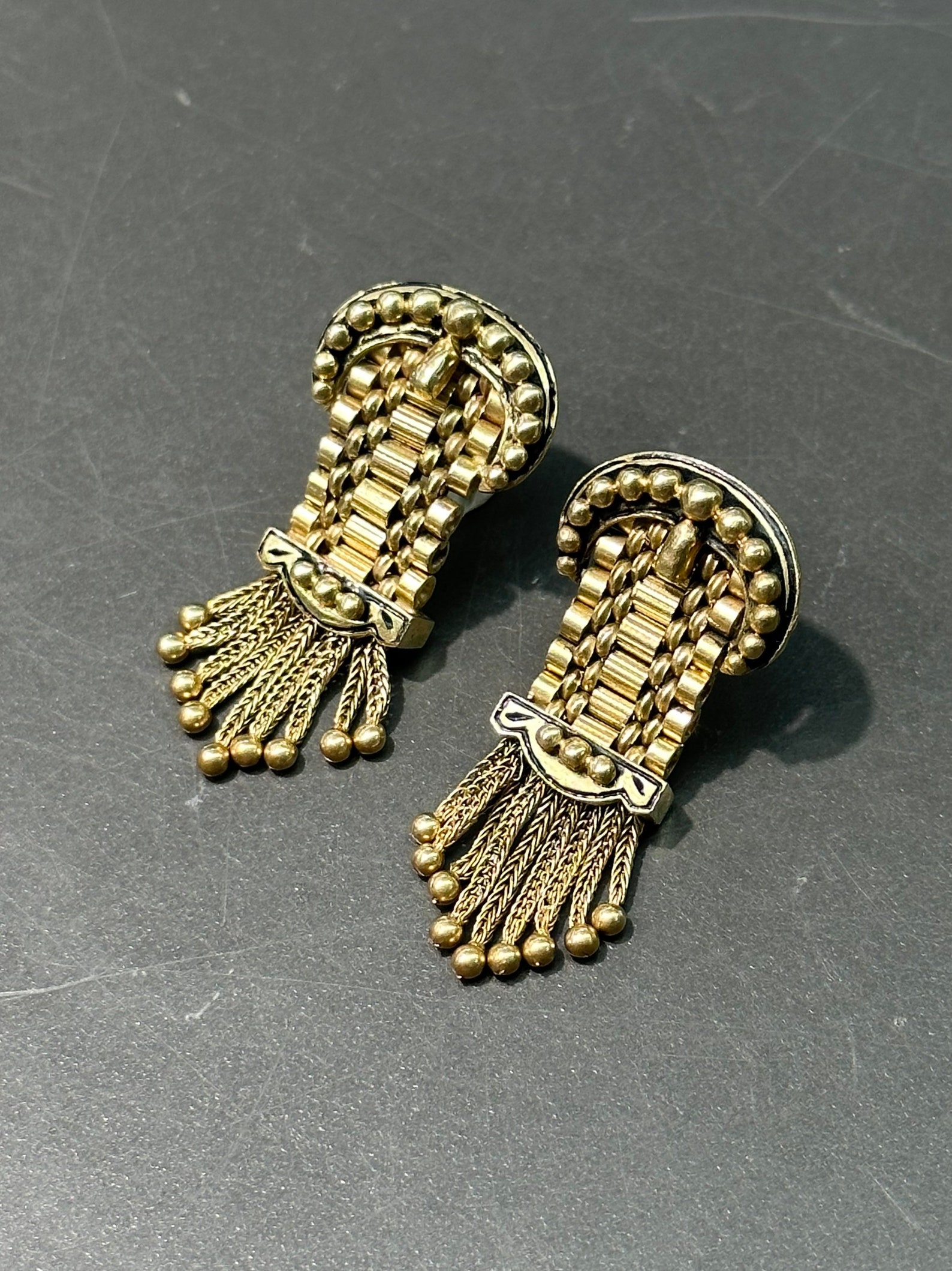 Victorian 14K Gold Belt Buckle Drop Screw Back Earring - Etsy