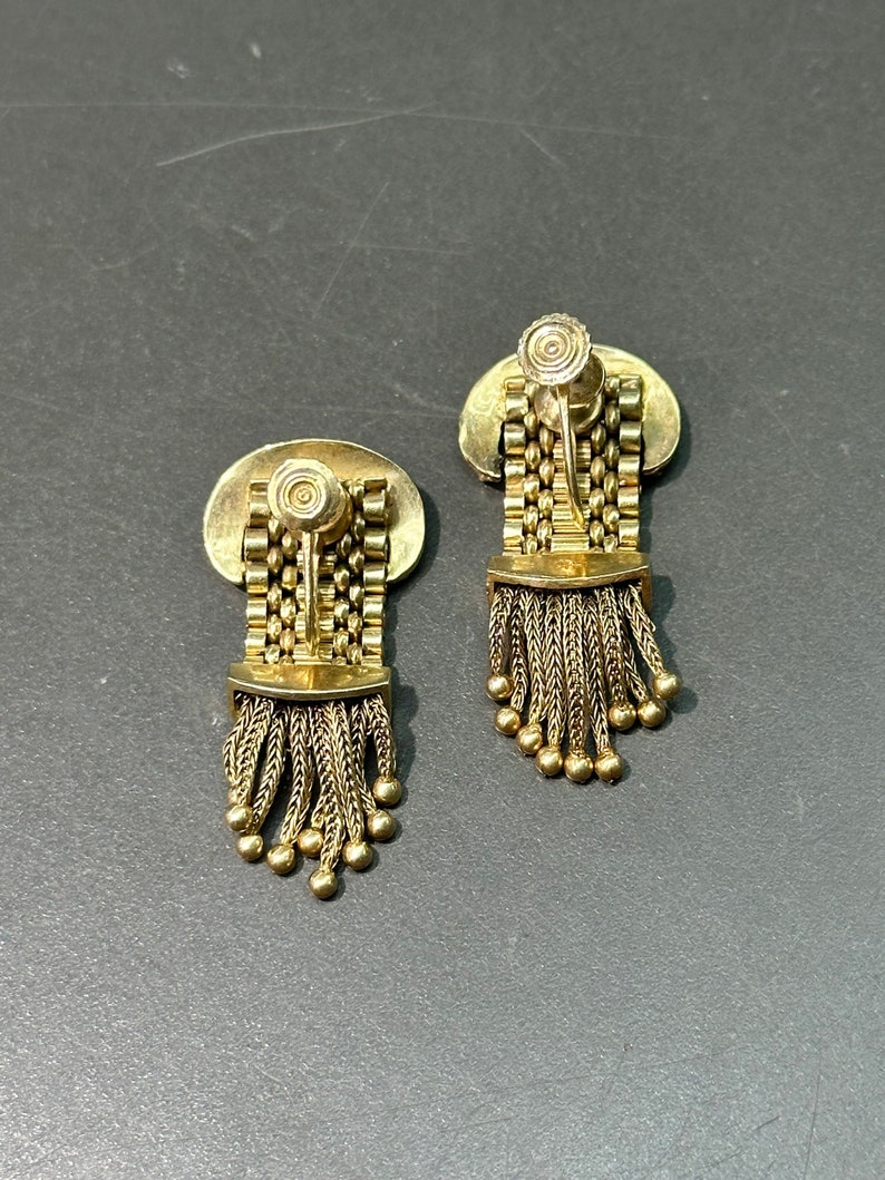 Victorian 14K Gold Belt Buckle Drop Screw Back Earring - Etsy