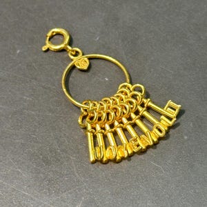 14K Gold “I LOVE YOU” Key Stack Charm - Etsy