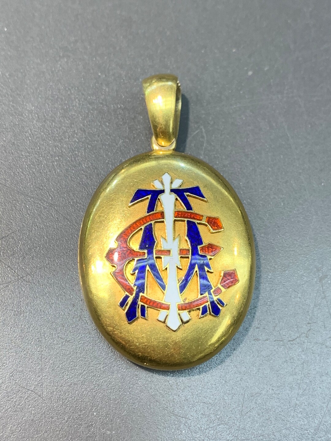 Victorian 18K Gold “AEI” Enamel Locket - Etsy