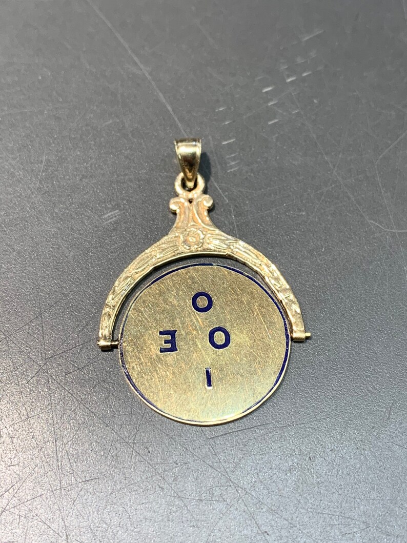 Vintage Extra Large 14K Gold Enamel I Love You Spinner Charm - Etsy