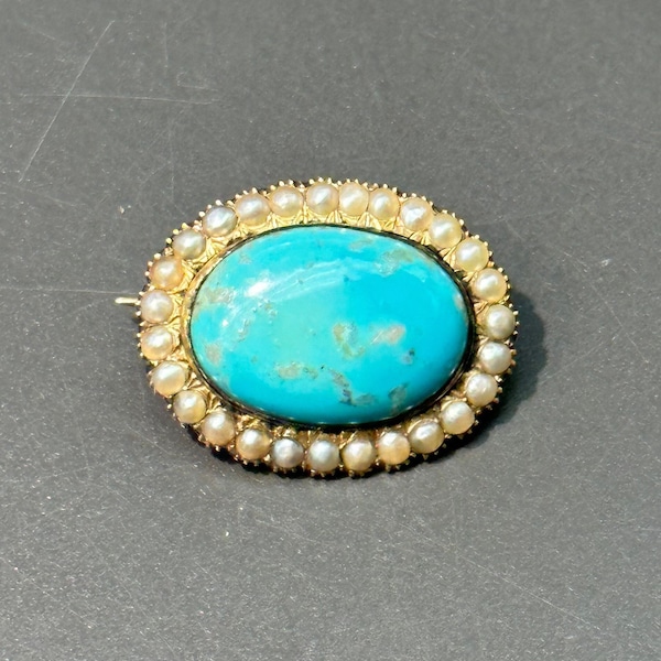 Turquoise Brooch - Etsy