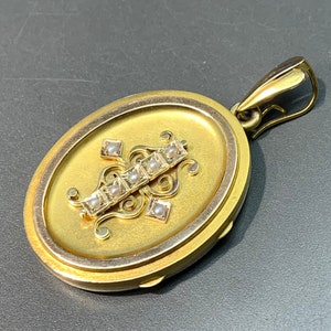 Victorian 14K Gold Pearl Motif Locket - Etsy