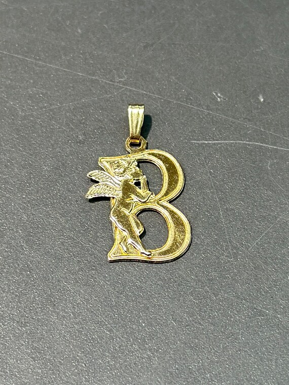 14k "b" initial - Gem