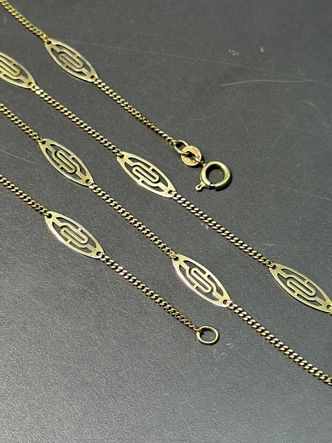 Vintage 14K Gold Filigree Chain Necklace 20.0 Inch - Etsy