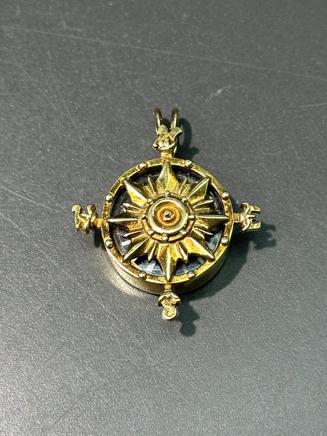 Vintage 18K Gold Working Compass Pendant - Etsy