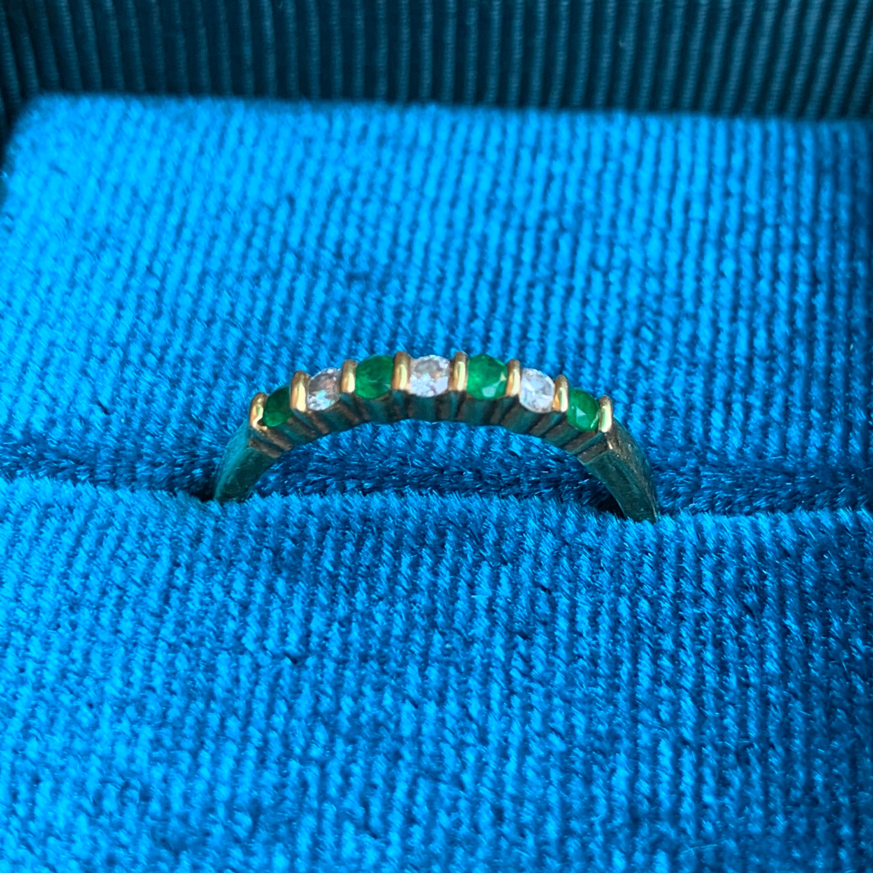 Tiffany & Co. 18K Yellow Gold Emerald and Diamond Band | Etsy