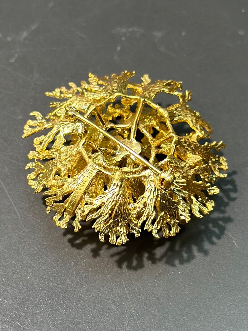 Tiffany & Co. 18K Gold Sapphire and Diamond Coral Reef Brooch - Etsy