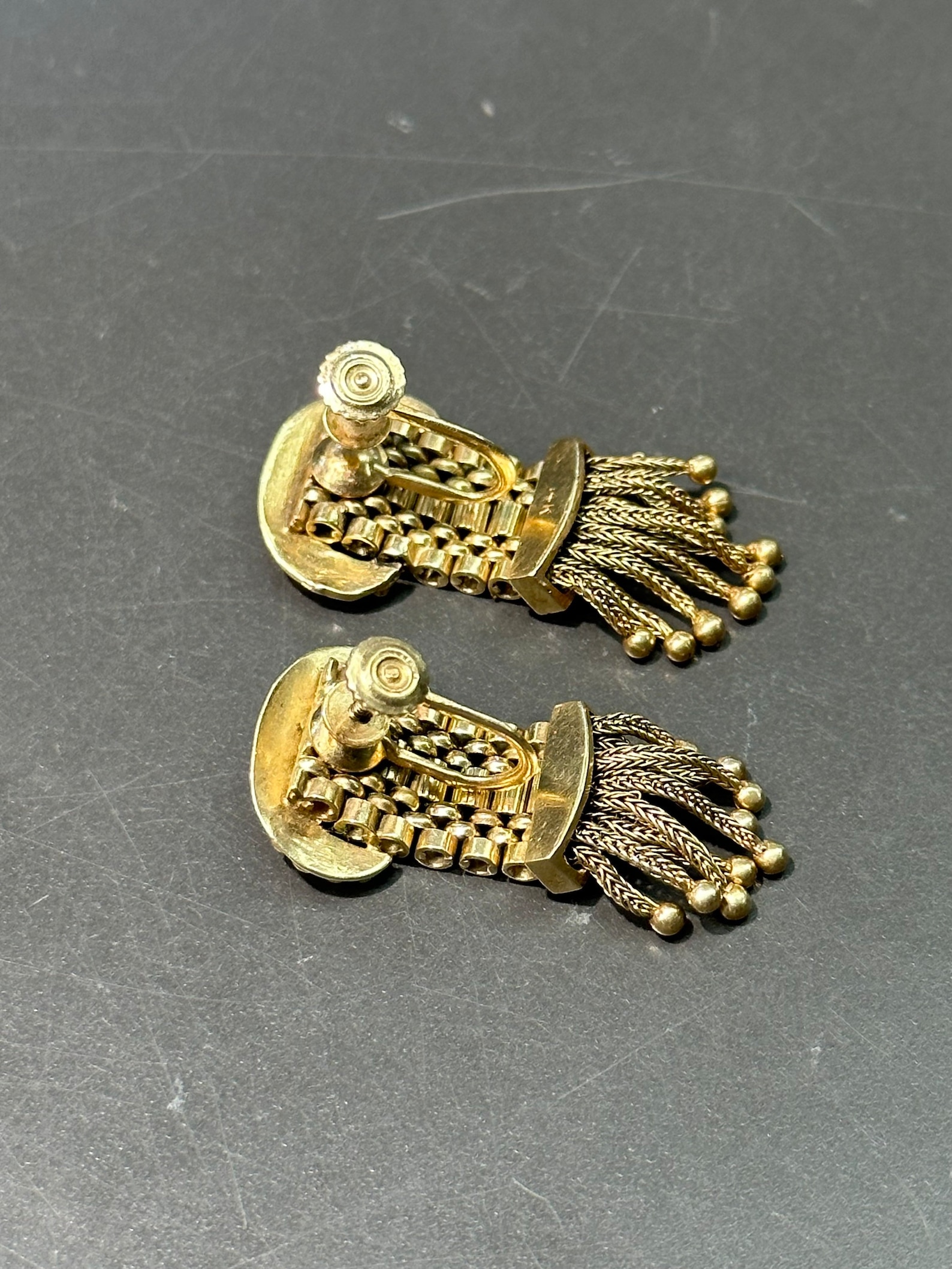 Victorian 14K Gold Belt Buckle Drop Screw Back Earring - Etsy