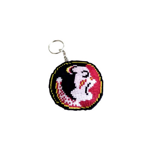 Seminole Keychain, Cross Stitch Keychain, FSU Gifts, FSU Keychain ...
