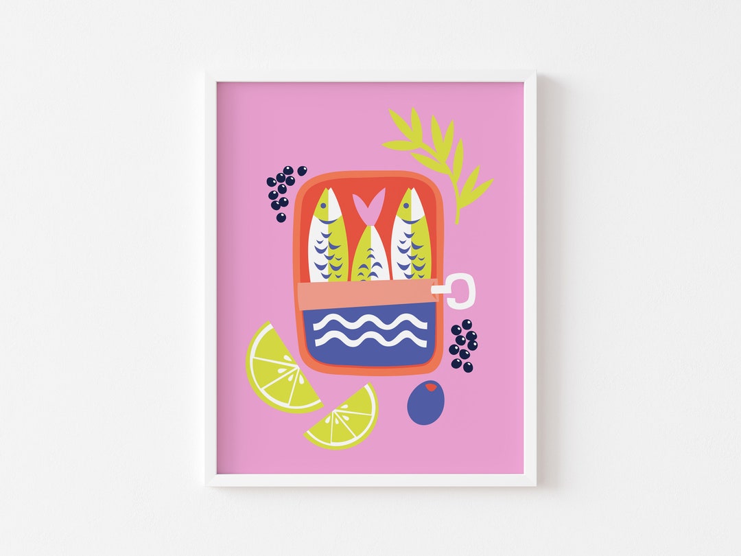 Tinned Fish Print (sardines, Caviar, Olive) - Etsy