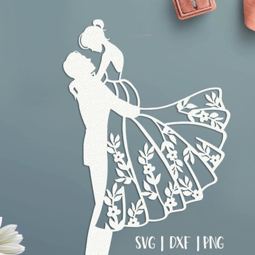 Bride and Groom SVG Black Couple SVG Files for Silhouette | Etsy