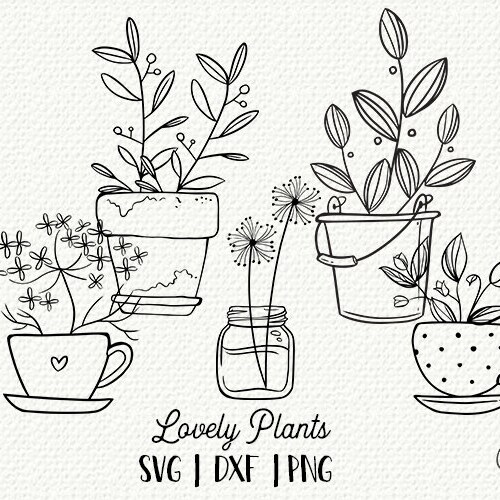 PLANTS in SVG Potted Plants House Plants Flower Pot | Etsy