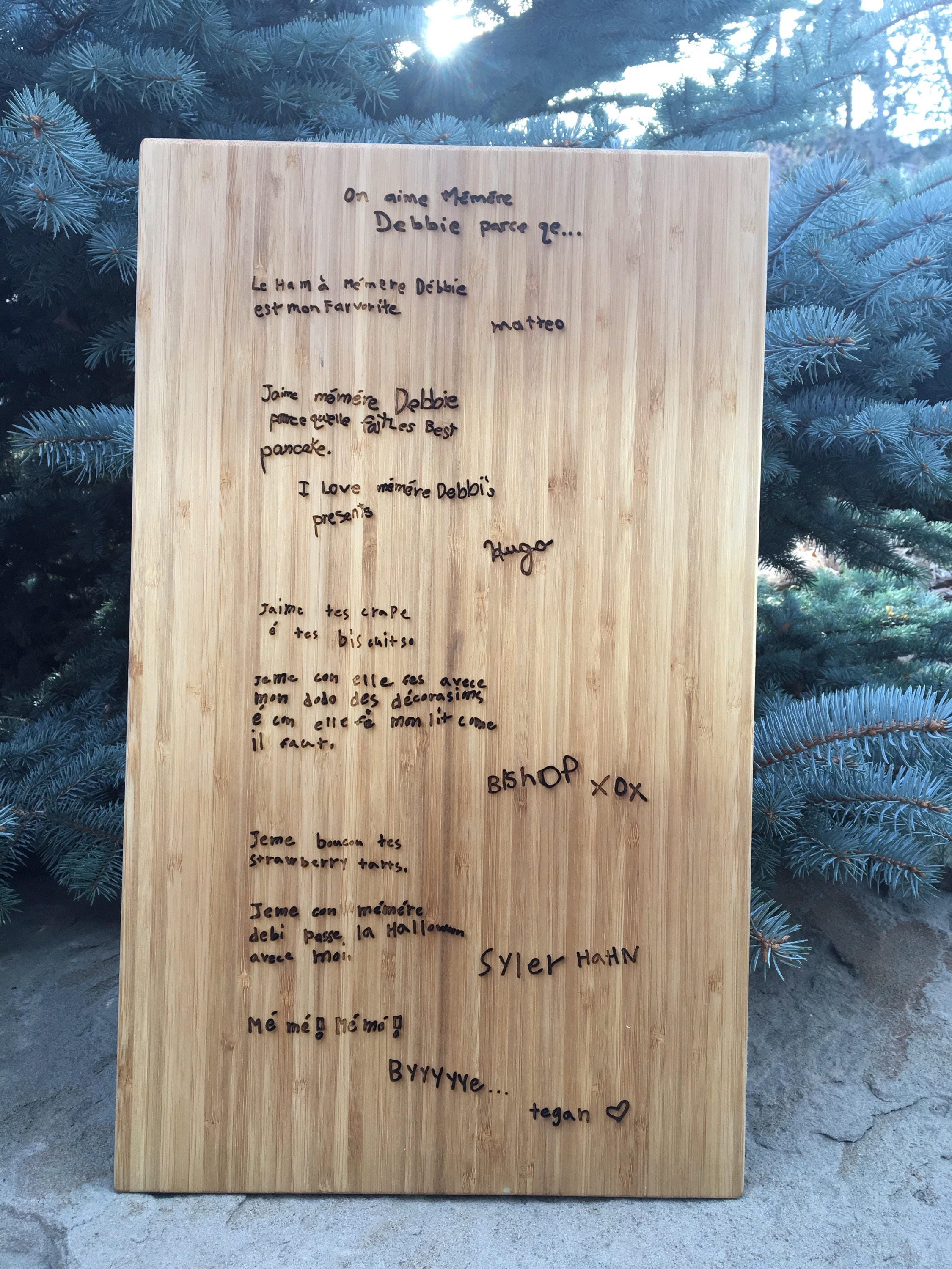 Custom Hand Written Recipe Laser Engraved Cutting Board | Etsy