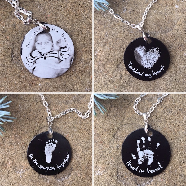 Laser Engraved Photo Necklace - Etsy