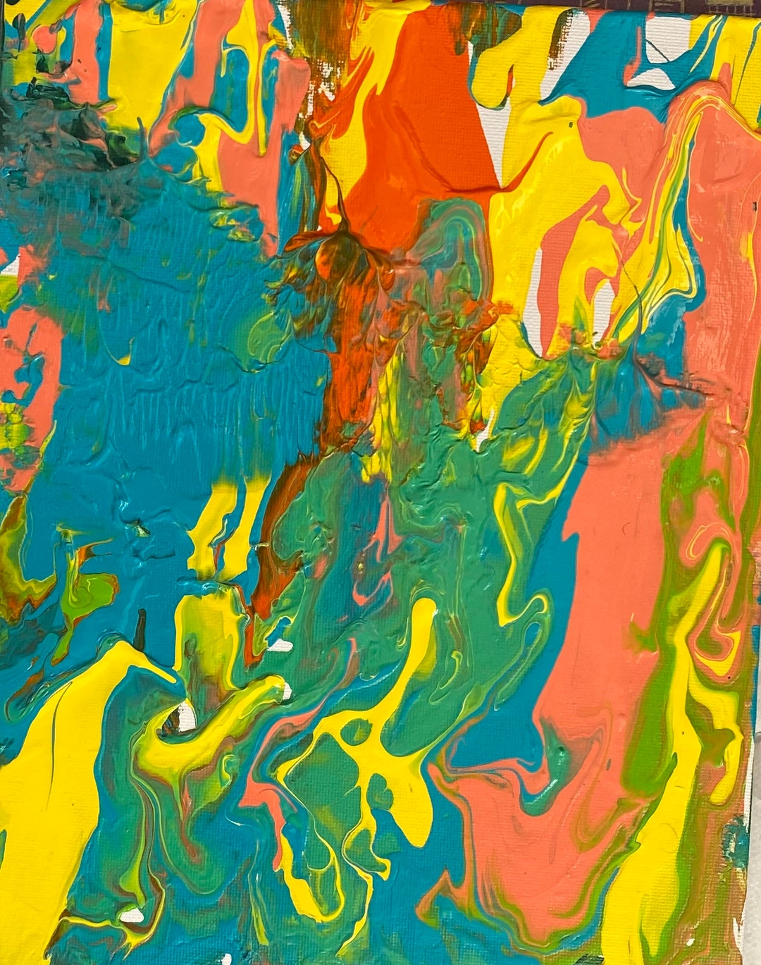 Wall Art Abstract Paing “spring Colors” - Etsy