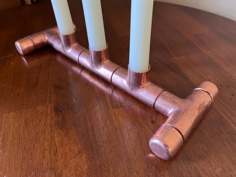 Copper Pipe Taper Candle Holder Good for Eclectic and Industrial ...